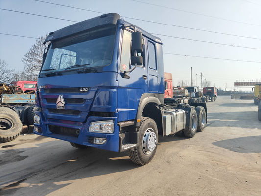 Used 420 Howo Tractor Trucks 6*4 Drive Mode 12 Wheels Trailer Head Euro ...