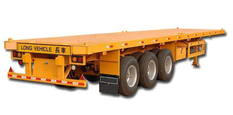 Steel Flatbed Semi Trailer With 12R22.5 Triangle Tire 40 Feet Container ...